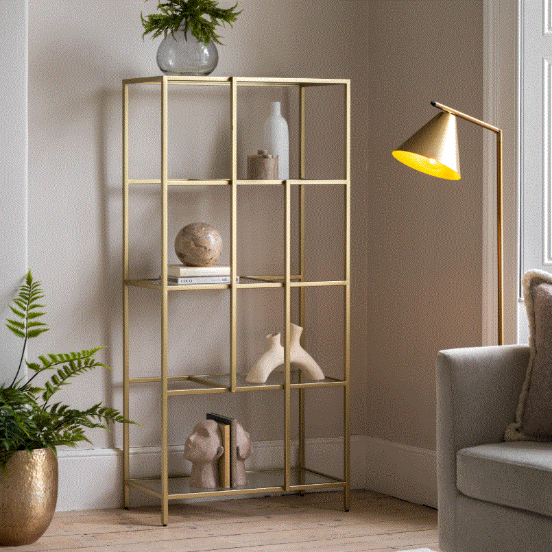 Rothwell Gold Display Unit Bookshelves – Desser