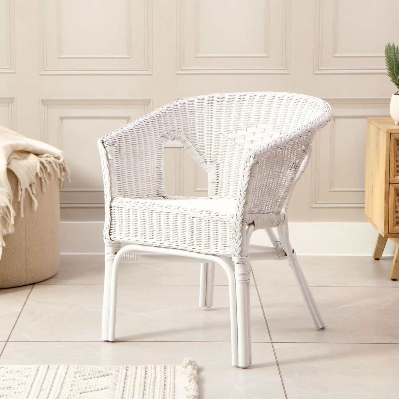 At home white wicker chairs store