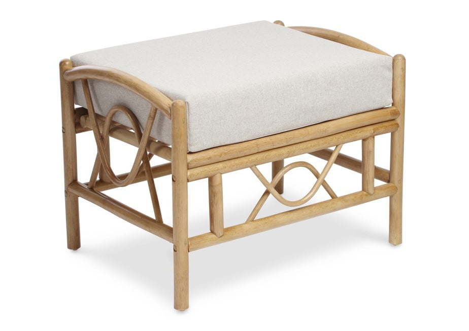 Bali Light Oak Cane Footstool – Desser