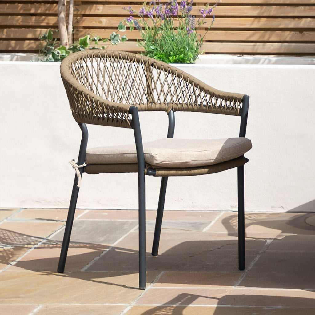 Byron 4 Rope Weave Dining Chairs - Sandstone – Desser